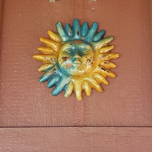 Old World Clay Sun-14 Inches-hand Painted-garden-handmade-garden Decor ...