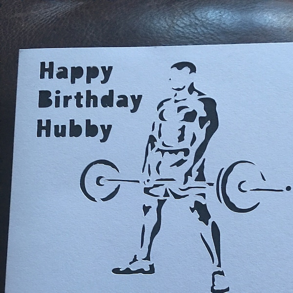 Weight Lifter Birthday Card - Father's Day Card - Strong Man - Paper ...