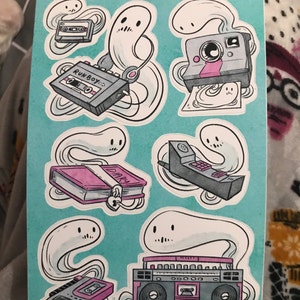 Haunted 80s Retro Dead Format Ghost Sticker Sheet - Etsy