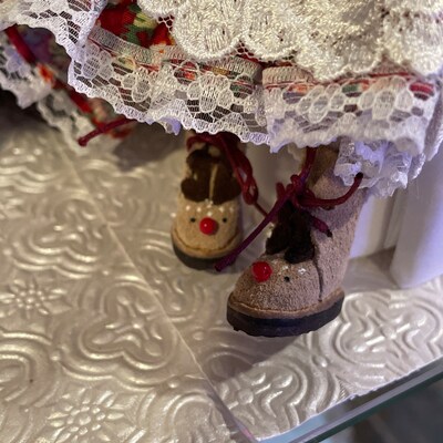White Bunny Boots for Maileg Mouse Big or Little Sister / Shoes With ...