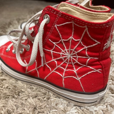 Spider Man Converse Painted Shoes Spider Mask Painting Shoes - Etsy
