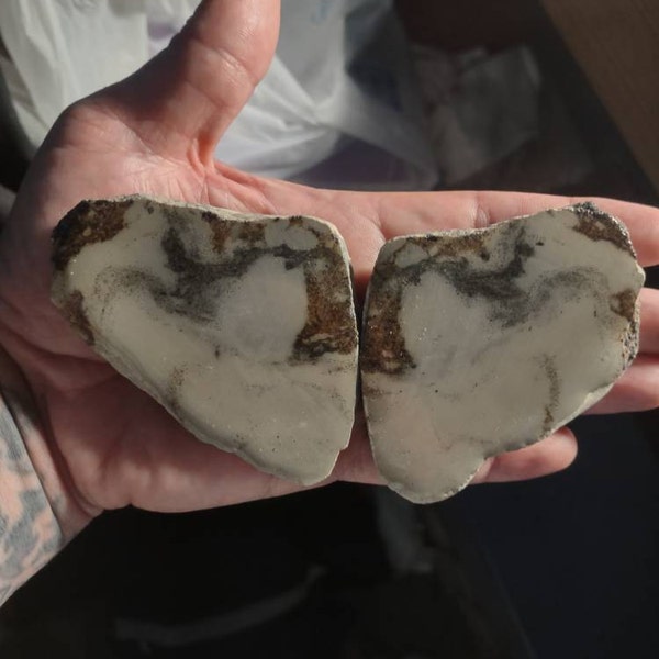 Mock Blue Lightning Stone Half Cut and Resin Enhanced - Etsy