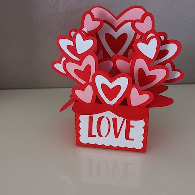 SVG Box Card Svg Card in a Box 3D SVG Love Valentine Heart Exploding ...