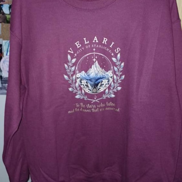 Velaris Sweatshirt, Acotar Velaris, City of Starlight, Bookworm Sweater ...