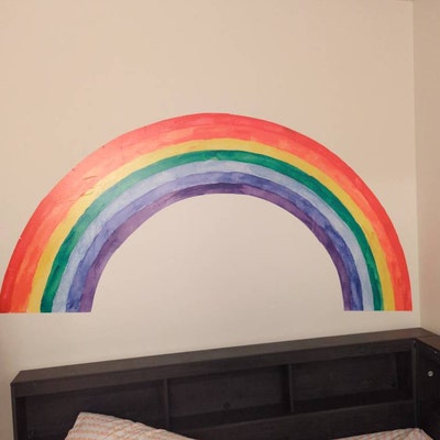 Half Colorful Rainbow Wall Decal Large Wall Decal Large - Etsy