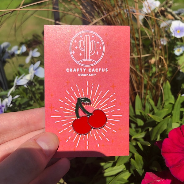 Cherry Hard Enamel Pin Badge, a Fruity Little Pin... - Etsy