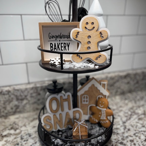 Gingerbread Decor, Gingerbread Tiered Tray Decor, Christmas Sign ...