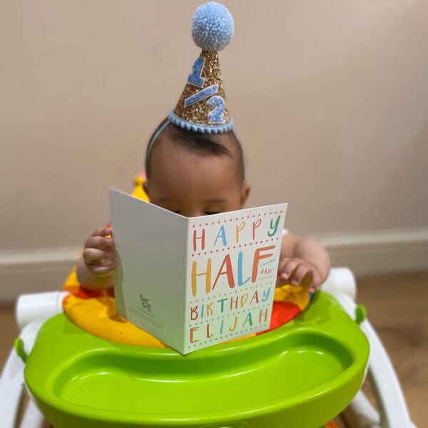 Personalised 6 Month Birthday / Half Birthday Card - Custom Baby ...