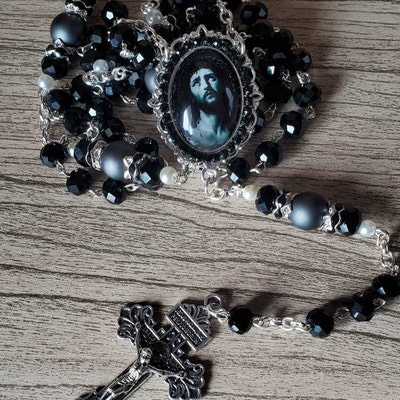 Jesus Cross Rosary Centerpiece Center Piece 1 1/4 Inch Large CHAPLET OR ...