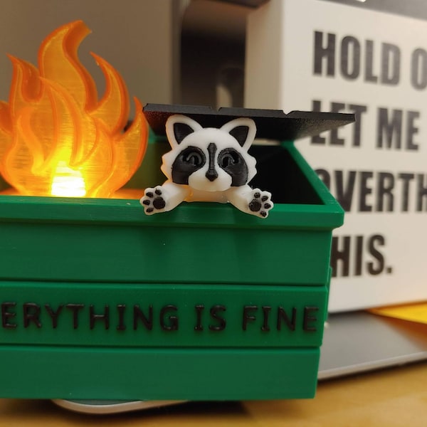 Dumpster Fire LED Desk Decor – Hand-painted Flame, Custom Text – Funny ...