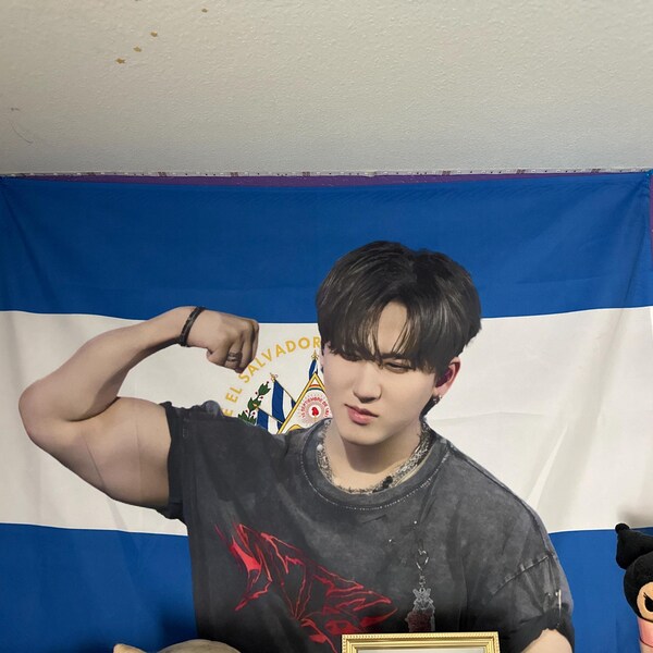 Bandeira mexicana Hyunjin Biceps, Faixa de concerto Stray Kids, Faixa ...