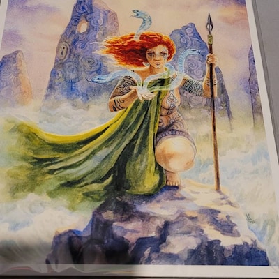 Celtic Snake Goddess Corchen Corra Fantasy Art Print Irish Woman ...