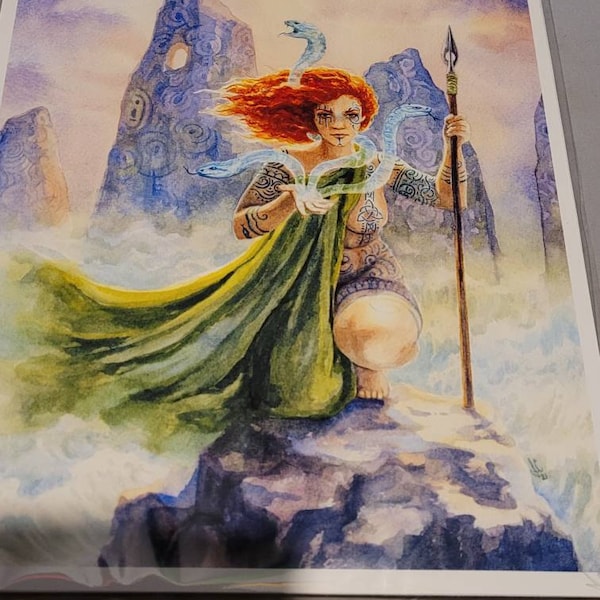 Celtic Snake Goddess Corchen Corra | Fantasy Art Print | Irish Woman ...