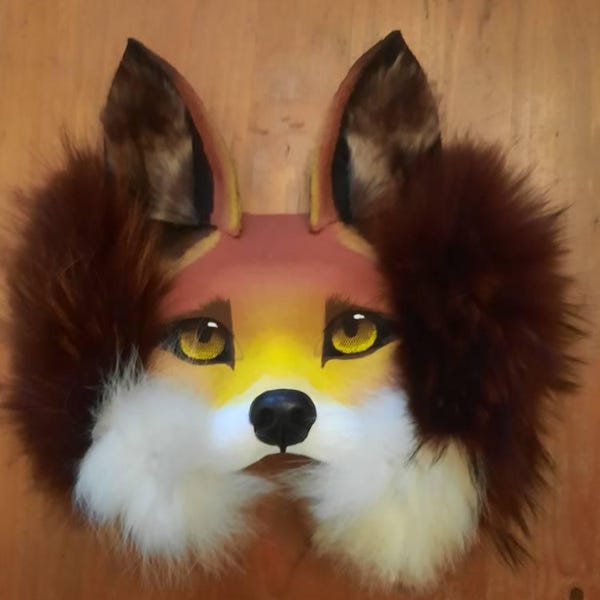 Fox Mask Handcrafted for Cosplay Quadrobics Furry Unique Animal Costume ...