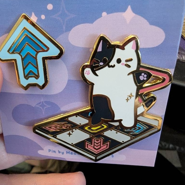 Dancing Rhythm Game Cat Enamel Pin/ DDR/ Pump It Up - Etsy
