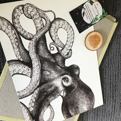 Printable 'dotwork Octopus' Wall Art / INSTANT DIGITAL DOWNLOAD - Etsy