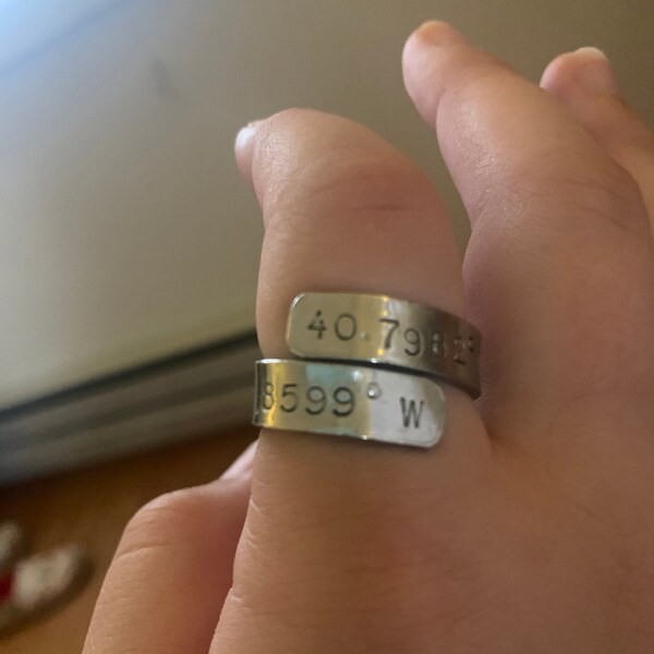 Coordinates Ring - Latitude Longitude Ring - Custom Address Ring ...