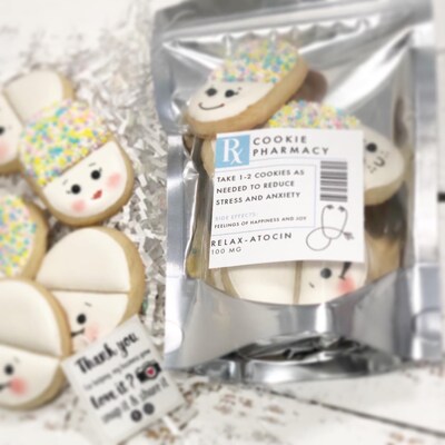 Cookie RX Prescription Label Printable Medical Pharmacy Gift Tag Cookie ...