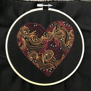 Hand Embroidery Pattern Pdf Blue Heart Beginner Needlepoint Pattern ...