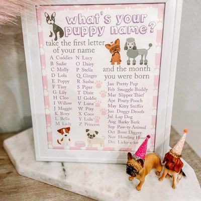 What's Your Puppy Name Game, Puppy Name Game Printable, Puppy Party ...