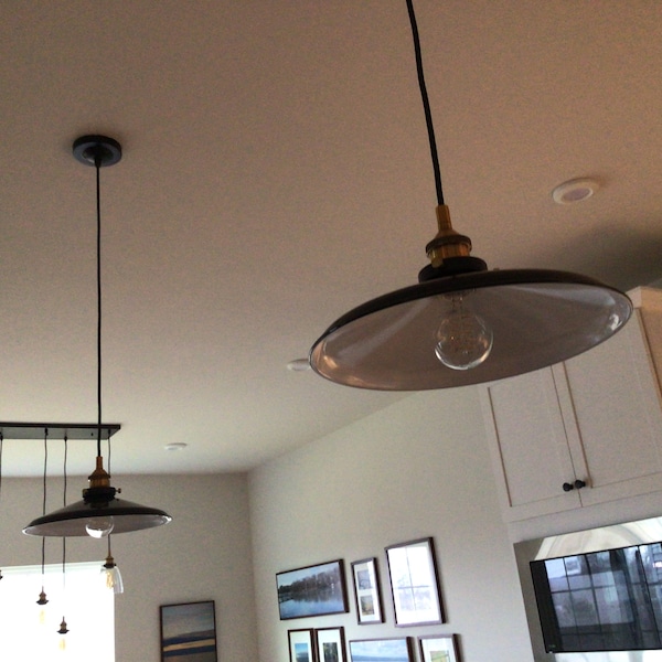 Porcelain Enamel Shade: 12" Rounded Metal Design, Choose Color - Top ...