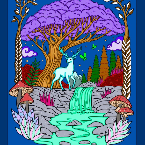 Mystical World: Fantasy Coloring Book for Adults by Coco Wyo - Etsy
