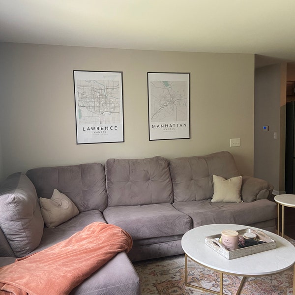 MANHATTAN Kansas City Map, KS USA Home Map, Map Print, Custom Locations ...