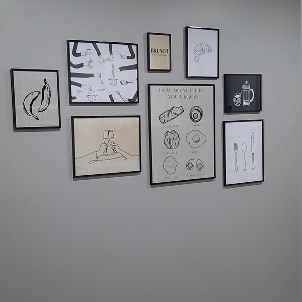 Kitchen Set of 8 Prints + 3 Bonus Prints for Free, Modern Kitchen Decor ...