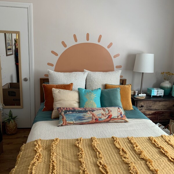 Wall Decal - Boho Sun Wall Decal - Sun Wall Sticker - Hand Drawn Sun - Etsy
