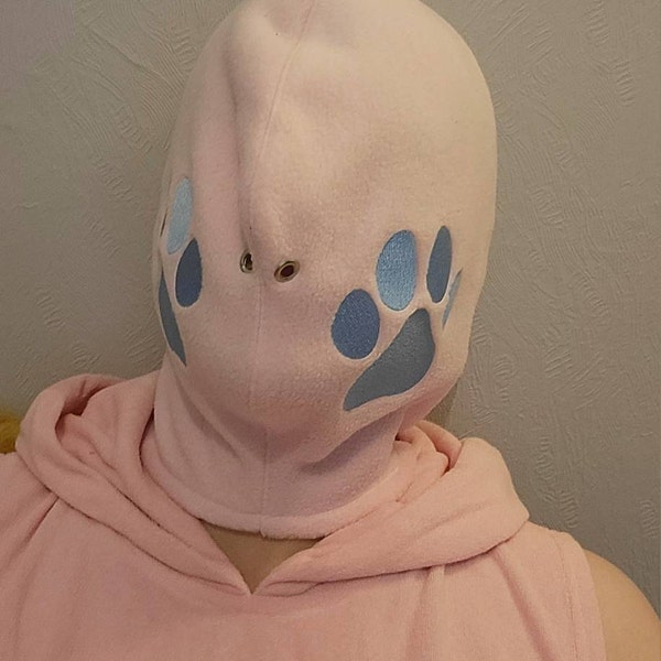 Pink Timeout Mask - Blindfold Baby Pink / ABDL / Restraining Face Hood ...
