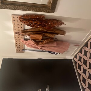 Modern Wall Rack Pegboard Solid Oak and Walnut Wood Coat Rack Wall ...