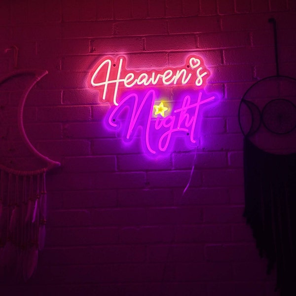 Heaven's Night Neon Sign Custom Neon Lights Sign Wedding Neon Sign LED ...