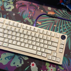 Blue & Yellow Custom Coiled Keyboard Cable - Etsy