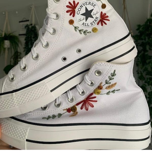 Fall Embroidered Converse Pattern PDF DIY Download Shoe Embroidery ...