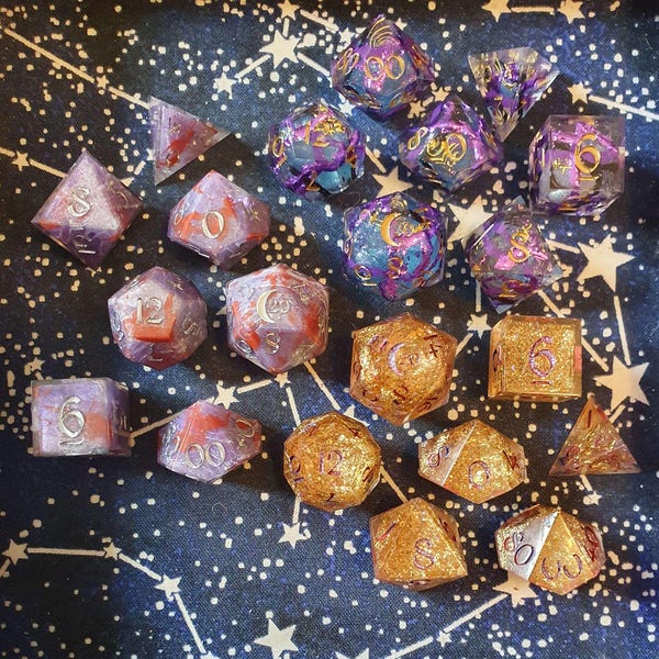 Patchwork Circus - Dnd Single D20 - Sharp Edge Polyhedral Handmade ...