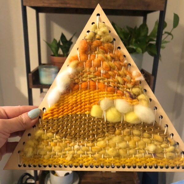 Triangle Weaving Frame Loom, Woven Wall Art , to Tapestry Weaving ...