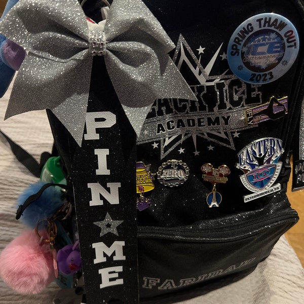 Pin Me Cheer Ribbon, Pin Me Comp Chain, Cheerleader Gift, Pin Me ...
