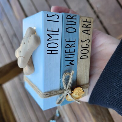 Dog Mini Book Stack, Dog Decor, Pet Decor, Dog Tiered Tray, Mini Book ...