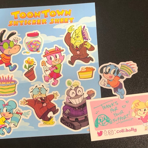 Toontown Die Cut Vinyl Sticker Sheet - 6.5" X 5.5" - 10 Stickers Total ...