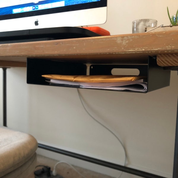 Under Desk Storage Shelf - Home Office Desk Organization for Sit Stand ...