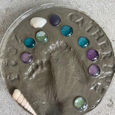 Colored DIY Stepping Stone Kit Handprint Stepping Stone - Etsy