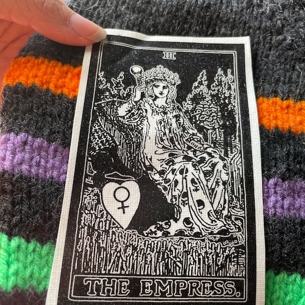 THE FOOL // Black or White Tarot Card Canvas Punk Patch // Fabric Rider ...
