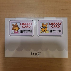 Brother and Sister Library Card Magnetic Bookmark Set Bookish Gift Book ...