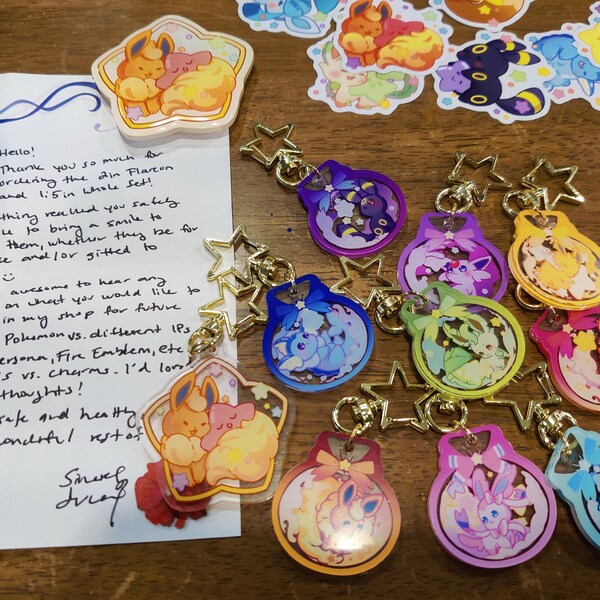 2-inch Eeveelution Acrylic Charm Keychain - Etsy