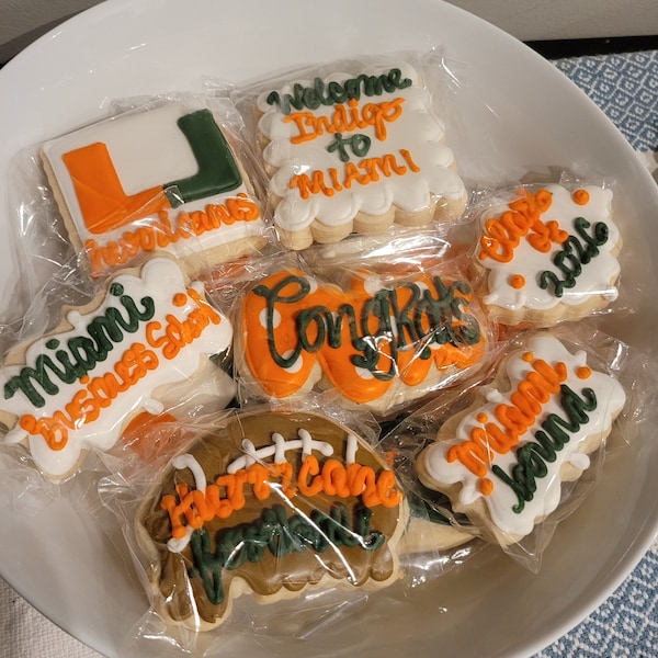 Miami Hurricanes Theme Sugar Cookies - Etsy