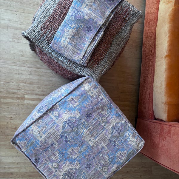 Kilim Pattern Fabric Bean Bag Pouf Cover F02 Turkish Moroccan Persian ...