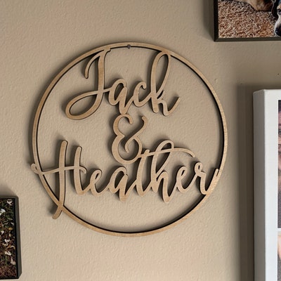 Personalized Circle Name Sign Various Sizes, Wooden Name Sign, Custom ...