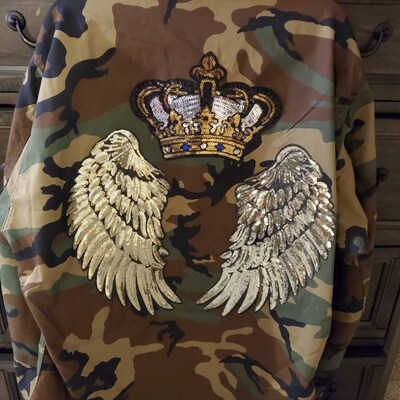 Huge Silver & Gold Shiny Sequin Crown Embroidery Patch - Etsy