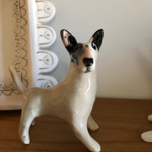 Chicken Ceramic Miniature Blue Chicken Terrarium Figurine Pottery ...