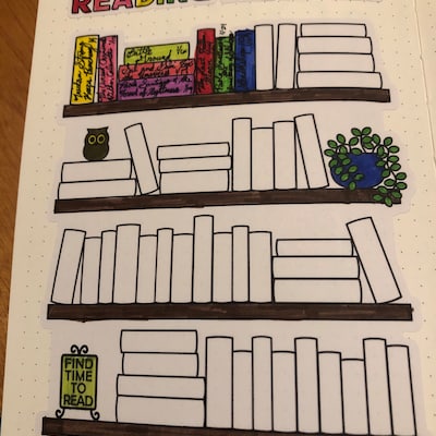 Reading Tracker Sticker Set V1 B&W 1 Reading Tracker Sticker 5.7hx4.8 W ...